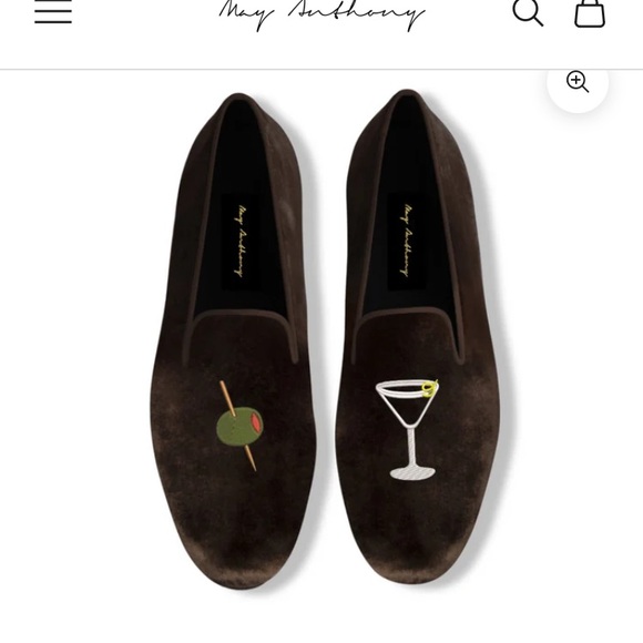 May Anthony | Shoes | Nwt May Anthony Mens Black Velvet Olive Martini ...